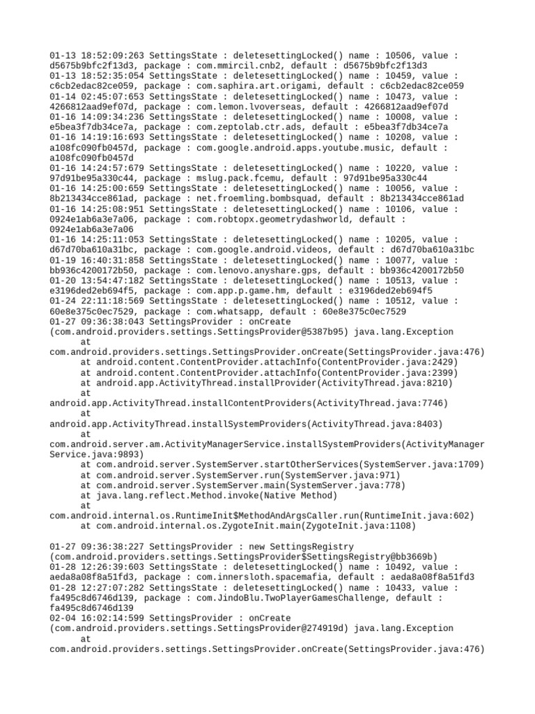Settingsprovider | PDF | Java (Programming Language) | Java Platform