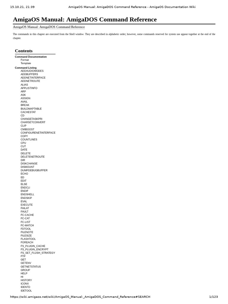 AmigaOS Manual - AmigaDOS Command Reference - AmigaOS Documentation Wiki | PDF | Ip Address ...