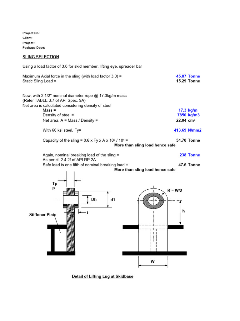 참고자료 12. Lifting Lug Analysis | PDF | Bending | Civil Engineering