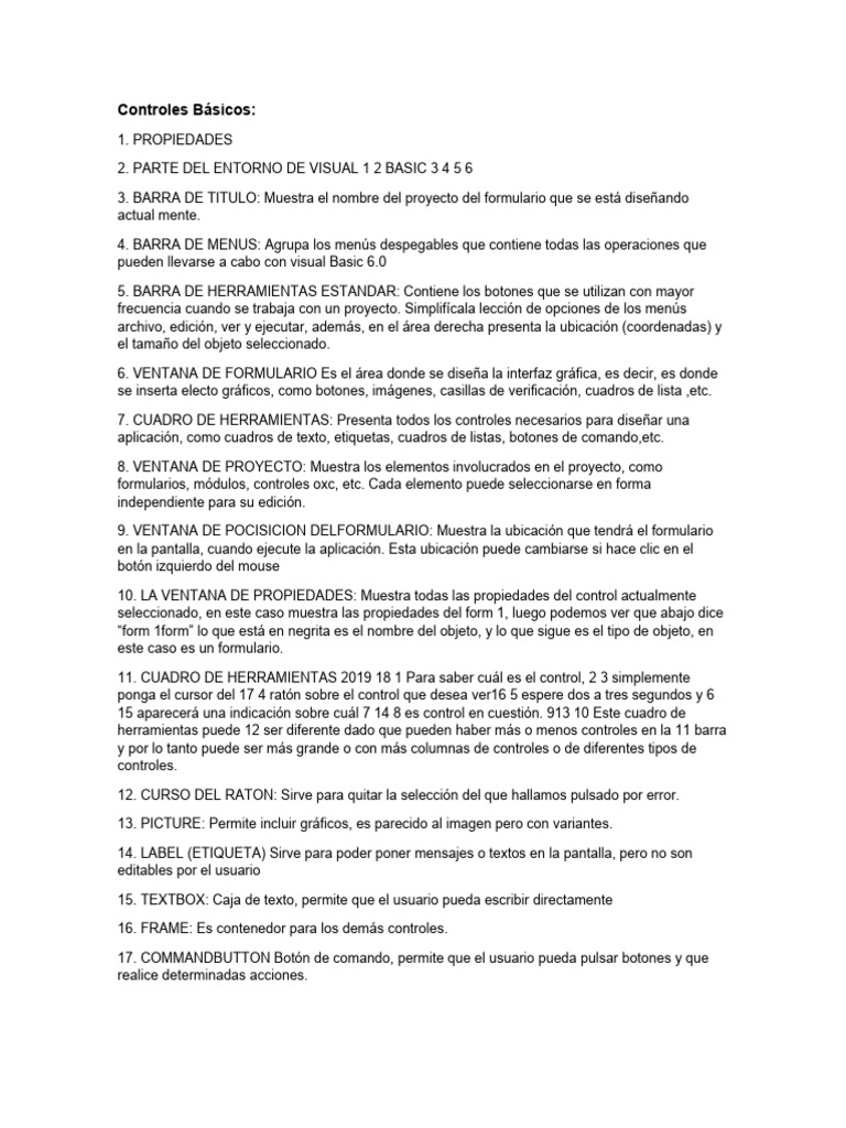 Controles Básicos Visual | PDF | Ventana (informática) | Ingeniería de software