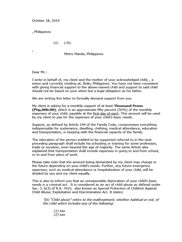 Demand Letter Support | Download Free PDF | Child Abuse | Justice