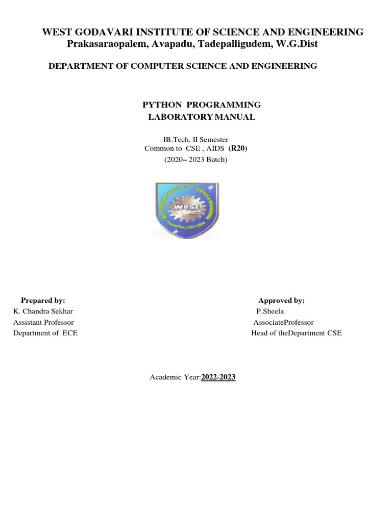 Python Lab Manual r20 | PDF | Foot (Unit) | Science Python Lab Manual r20 | PDF | Foot (Unit) | Science