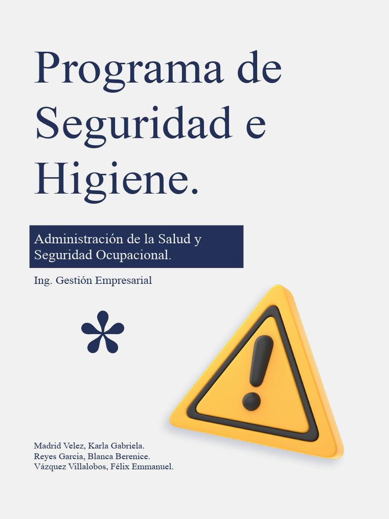 T6-AE1-ASySO-Programa de Seguridad e Higiene | Descargar gratis PDF | Seguridad y salud ...