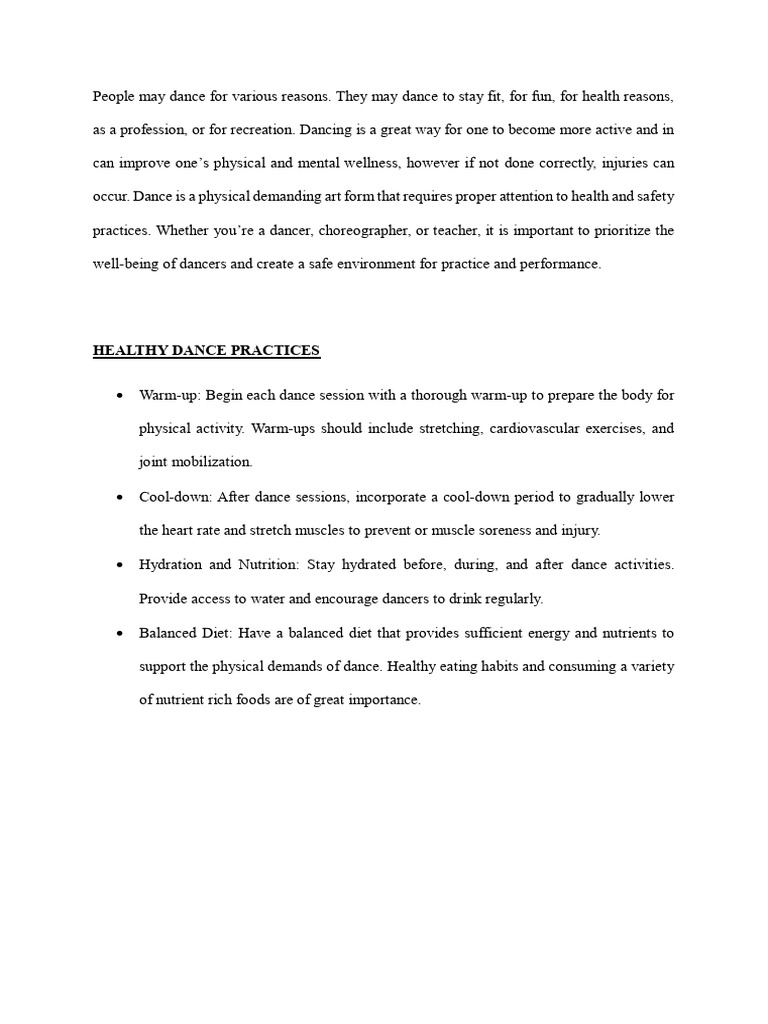 Dance Note 1 | PDF | Flexibility (Anatomy) | Dances