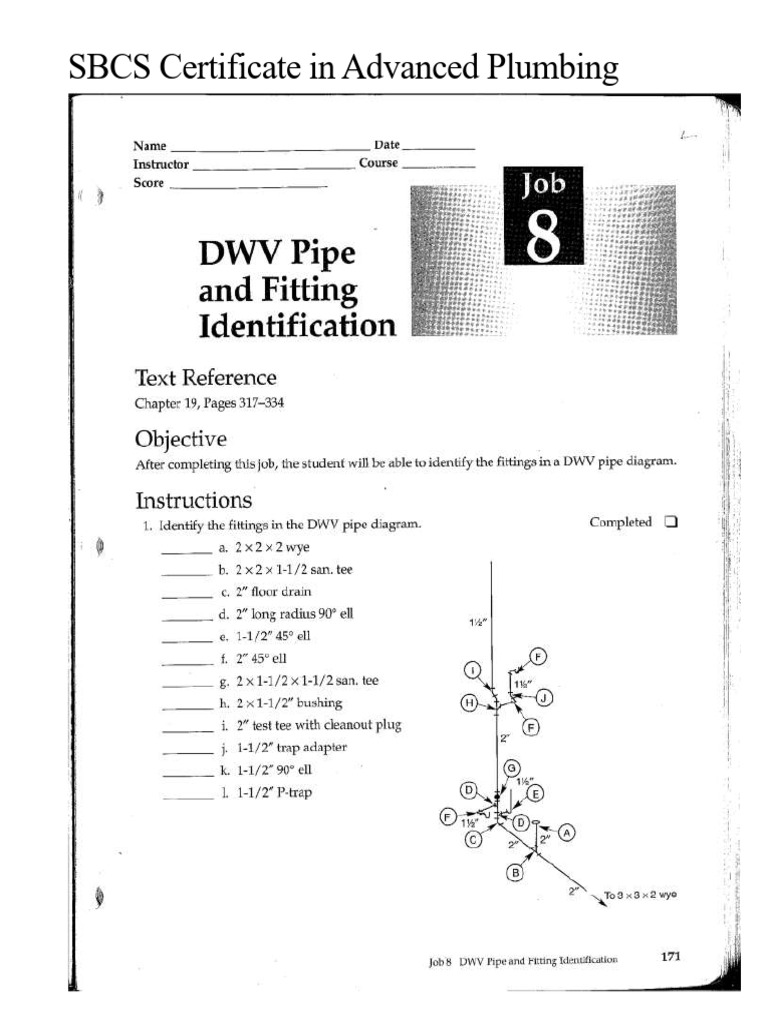 Job 08 DWV Pipe & Fitting Identification | PDF