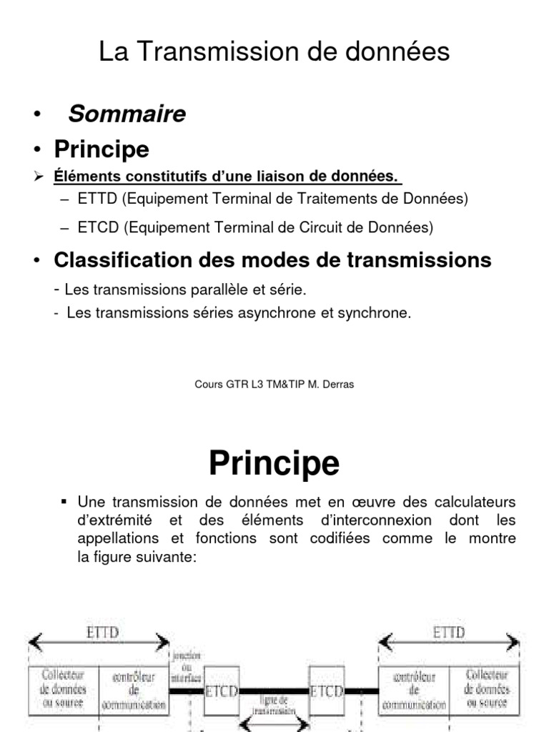 COURS TMIP Licence GTR S5 USTHB Chap 4 Part 1 Nov 2022 | PDF | Duplex (canal de communication ...