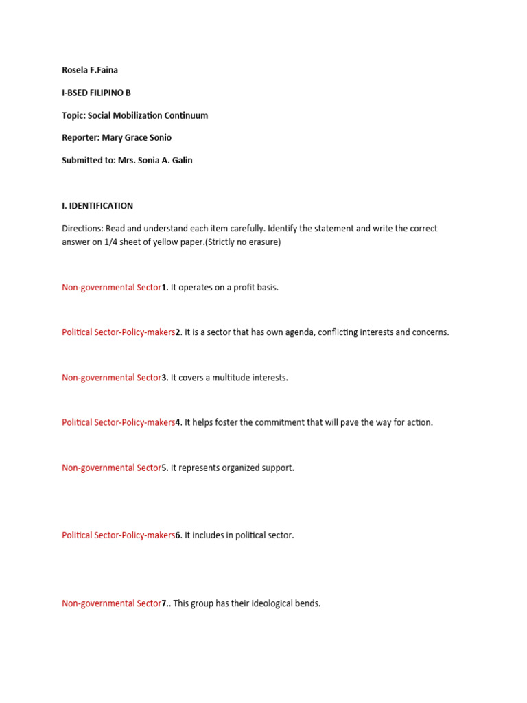 Social Mobilization Continuum | PDF