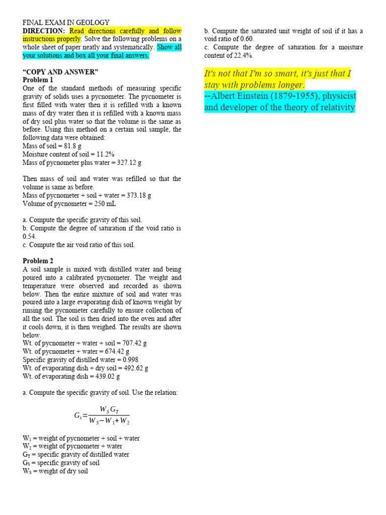 Final Exam in Geology | PDF Final Exam in Geology | PDF