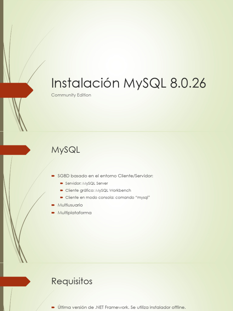 ASGBD. 0.-Instalación MySQL 8.0.26 | PDF | Mi sql | Tecnologías de la información