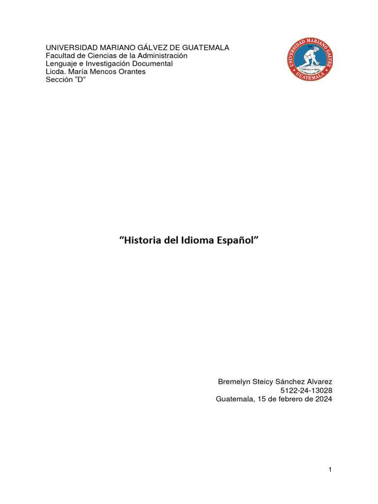 Historia Del Idioma Español | PDF | Lengua española | latín