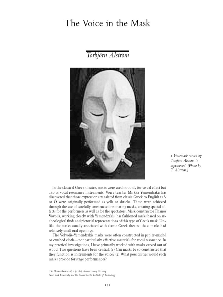 The Voice and The Mask | PDF | Vocal Pedagogy | Human Voice