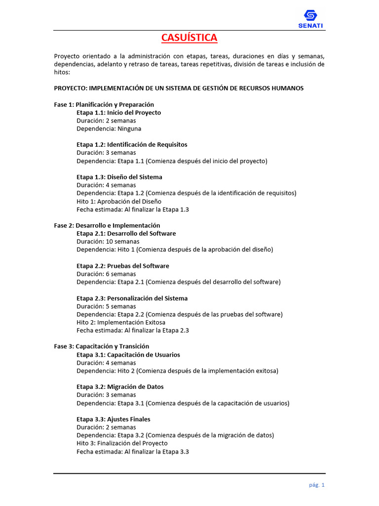 Casuística - Clase 1 - Project 2023 | PDF | Software | Ingeniería de ...