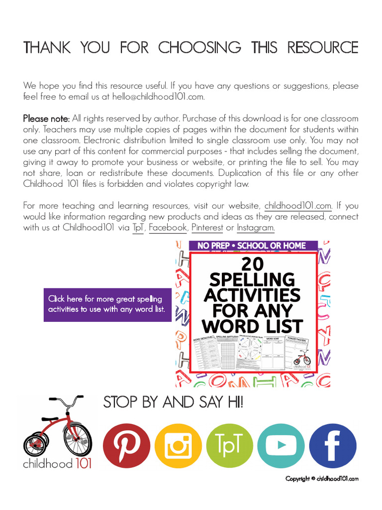Spin It Spelling Word Activity Worksheet Childhood 101 | PDF | Human ...