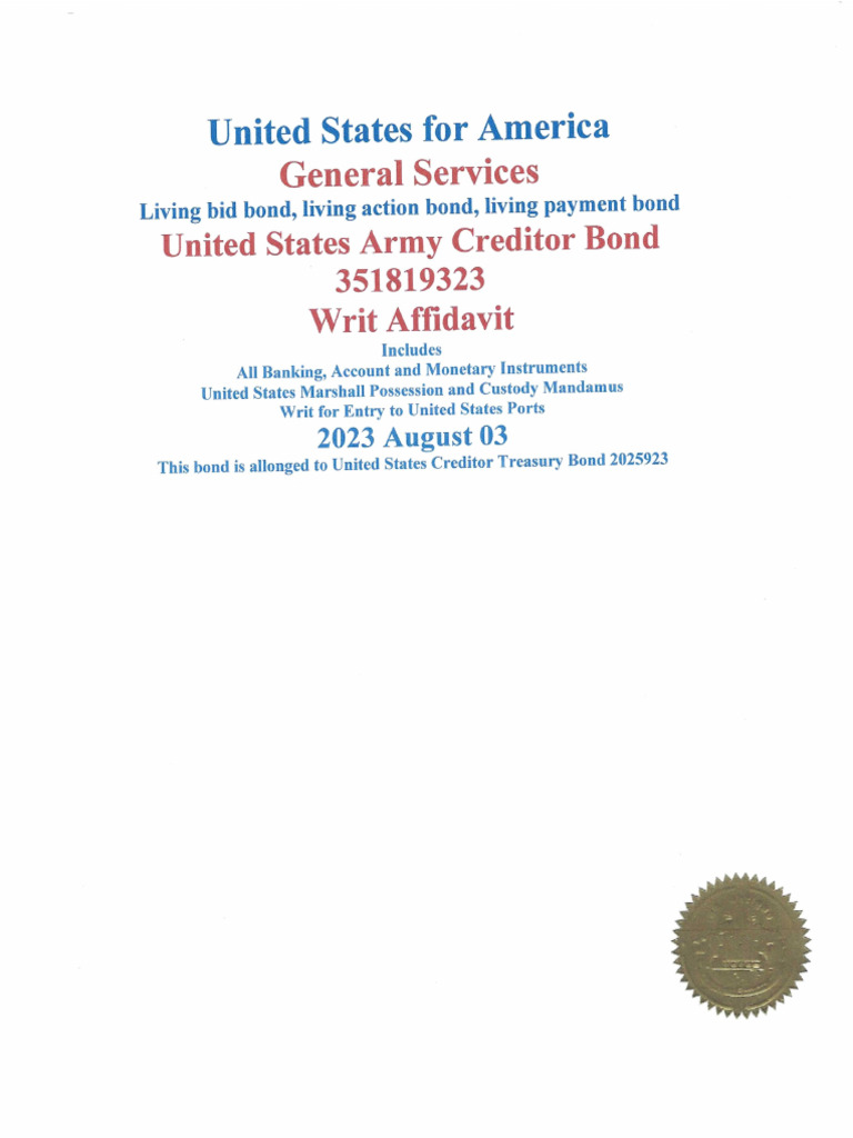 2024-02!18!210936 United States Army Treasury Bond | PDF