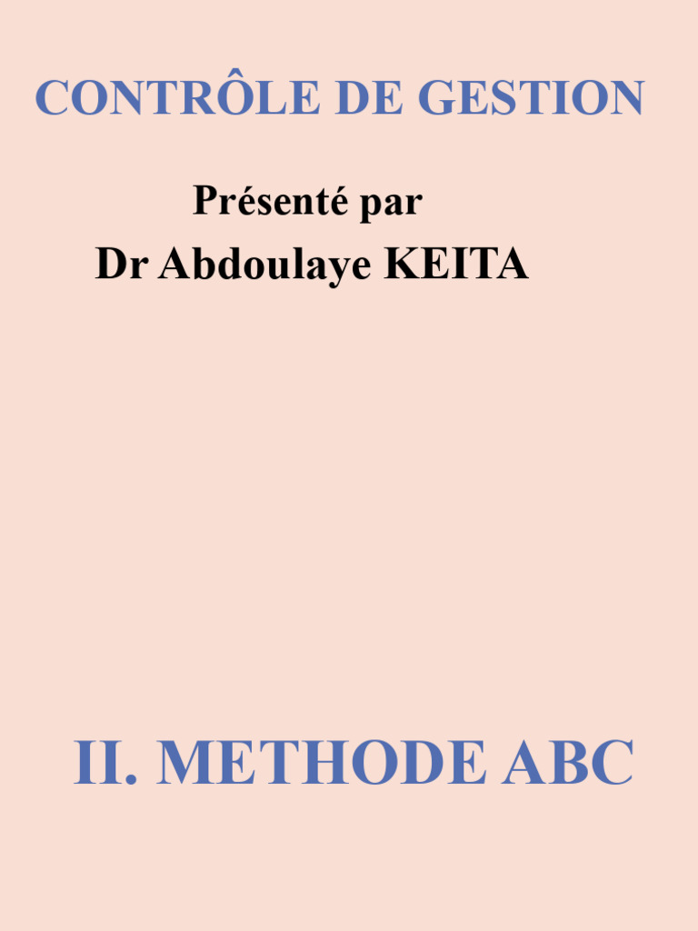Méthode ABC en Contrôle de Gestion | PDF | Économie | Économie d'entreprise
