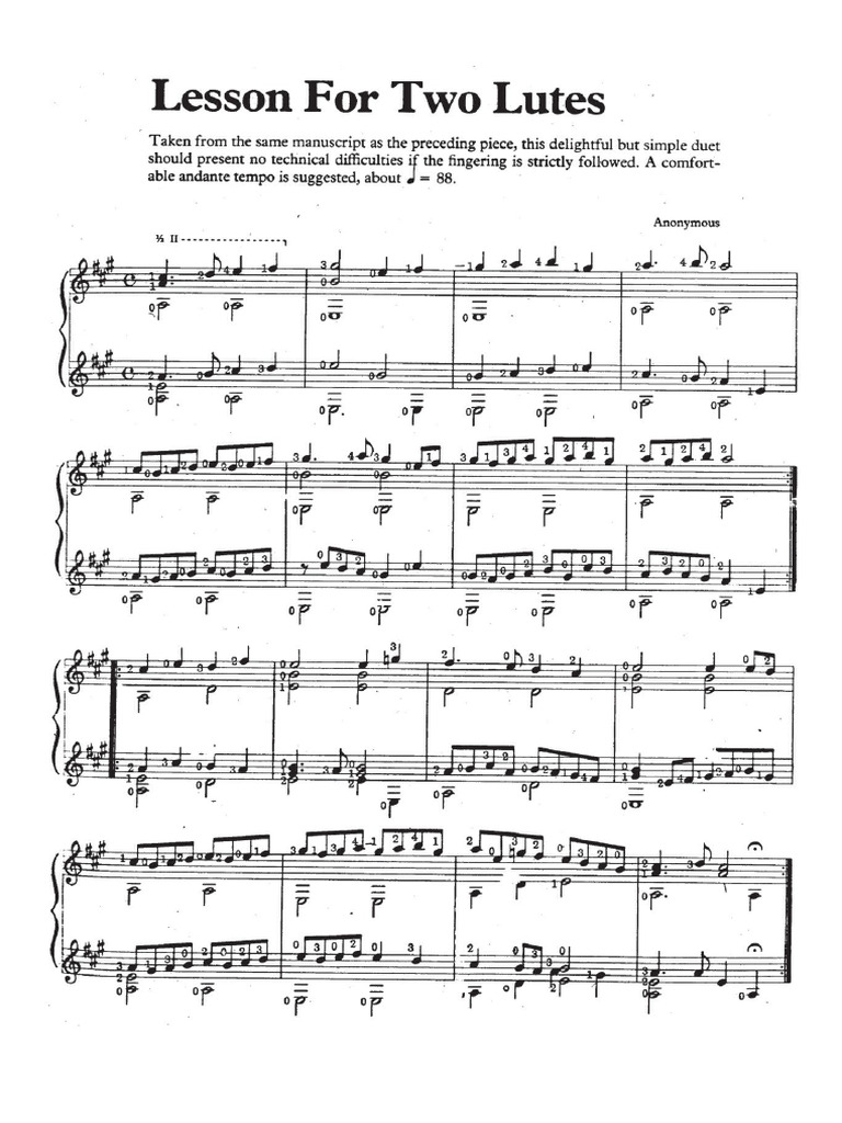 Lesson For Two Lutes... | PDF