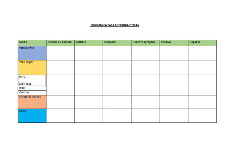 Bioquímica de Enterobacterias | PDF