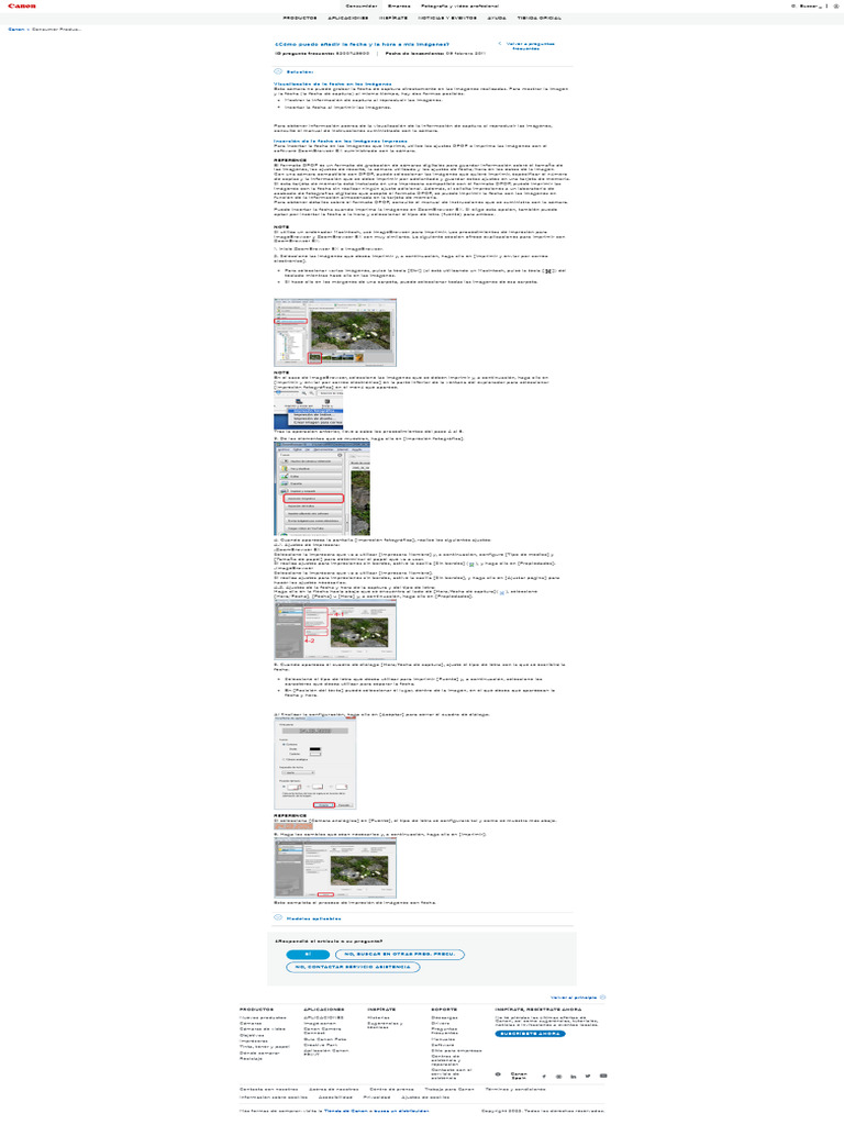 ¿Cómo Puedo Añadir La Fecha y La Hora A Mis Imágenes? - Canon Spain | PDF | Impresora ...
