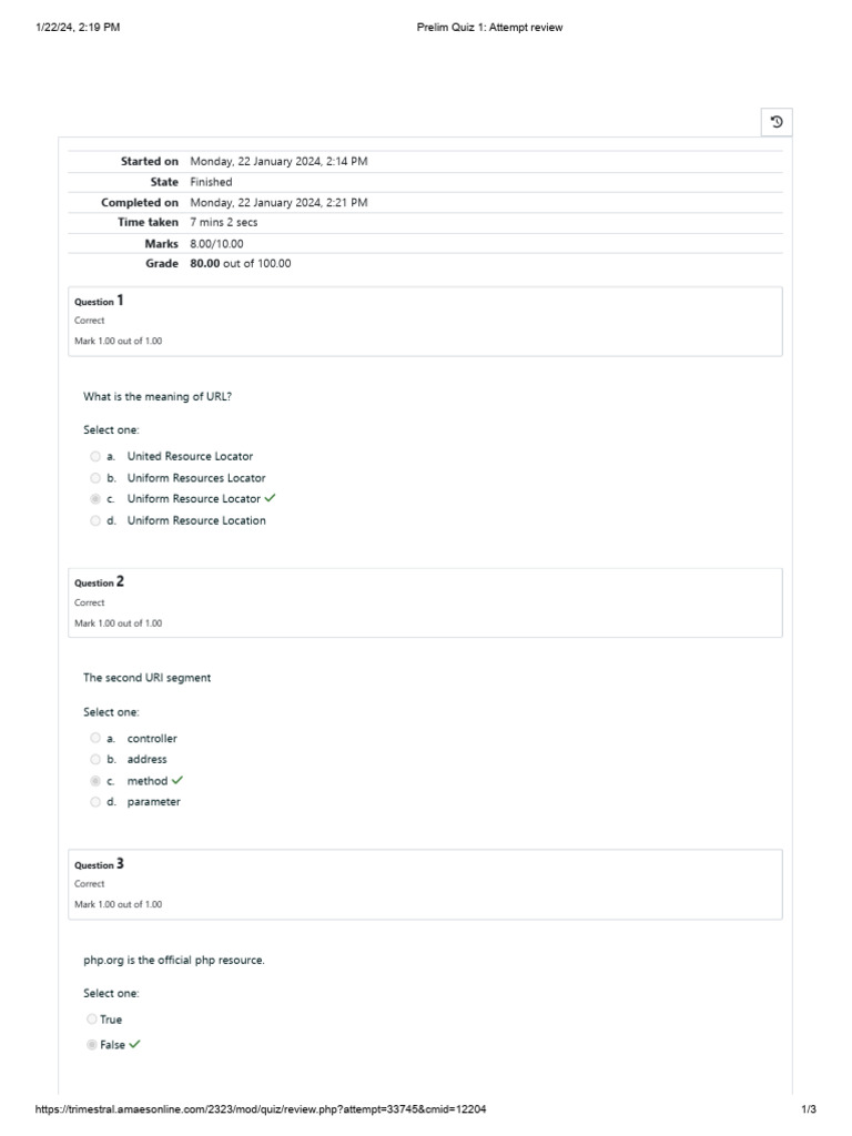 Prelim Quiz 1 - UGRD-ITE6301A Application Development and Emerging ...
