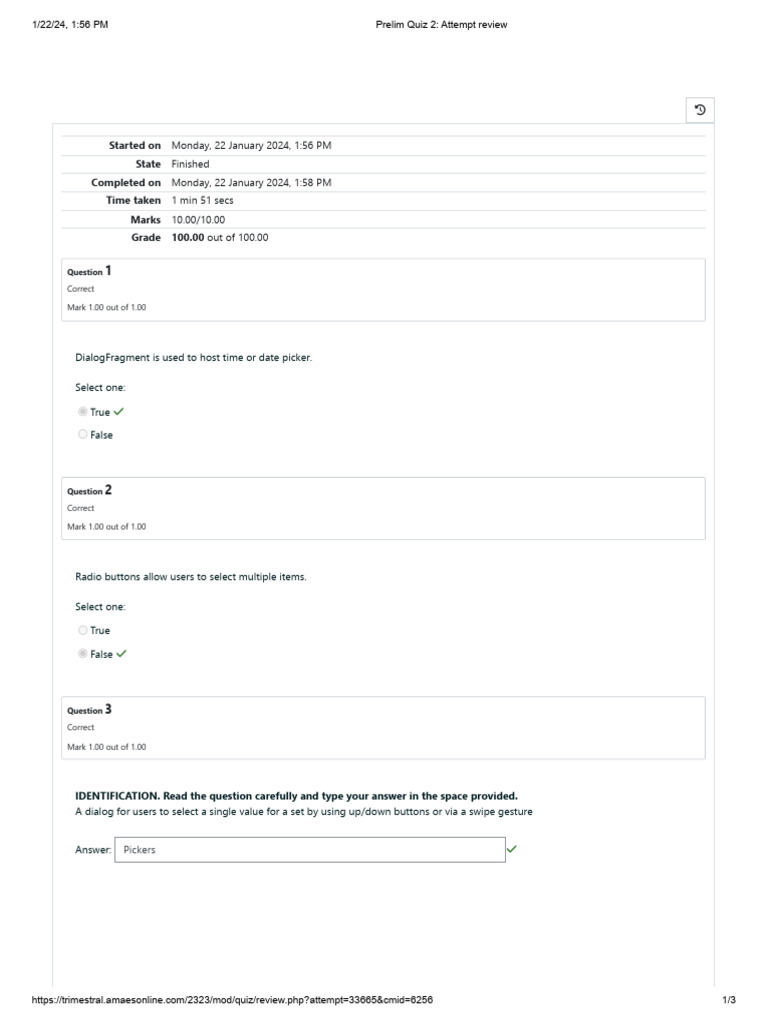 Prelim Quiz 2 - UGRD-IT6324A Mobile Programming 2 | Download Free PDF ...