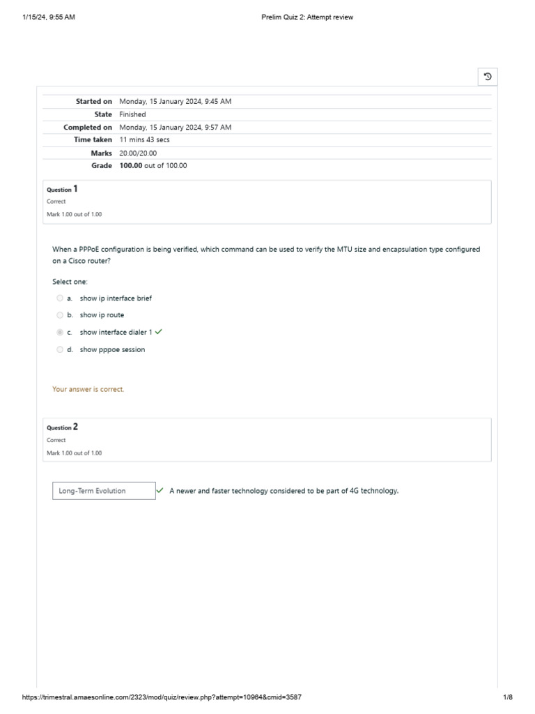 Prelim Quiz 2 - UGRD-IT6304A Data Communication and Networking 4 | PDF | Virtual Private Network ...