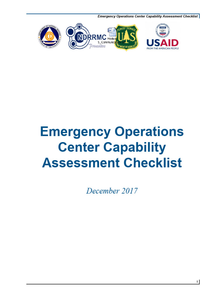 Module 8 - Capability Assessment Checklist | PDF | Emergency Management ...