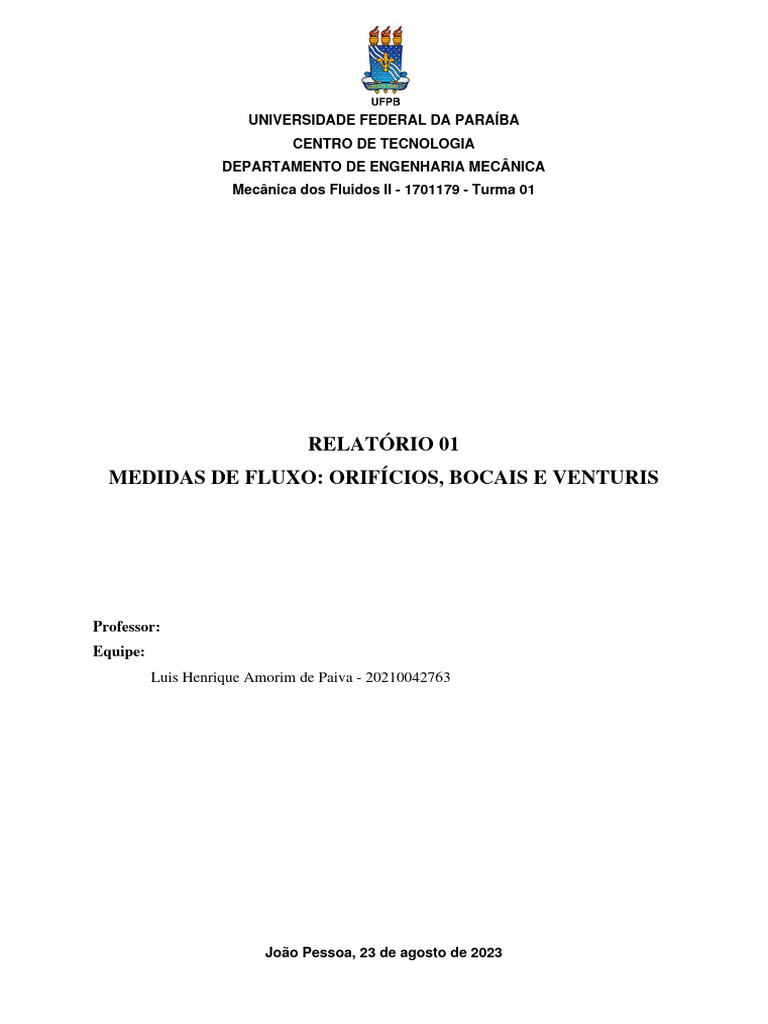 Metodologia Relatorio MecFlu | PDF