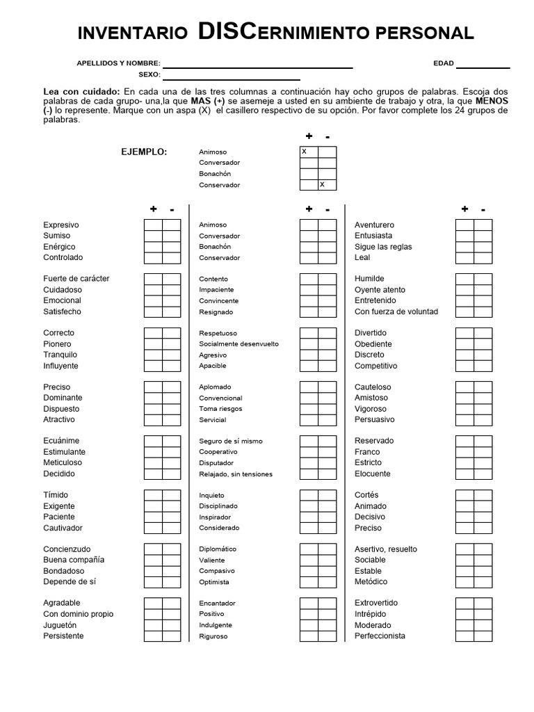 DISC - Cuadernillo y Hoja de Respuesta | PDF | Motivación | Motivacional