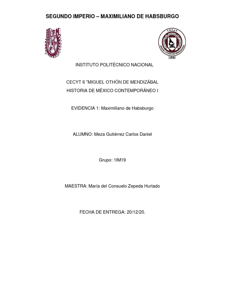 Esquema PNI Maximiliano de Habsburgo | PDF | México