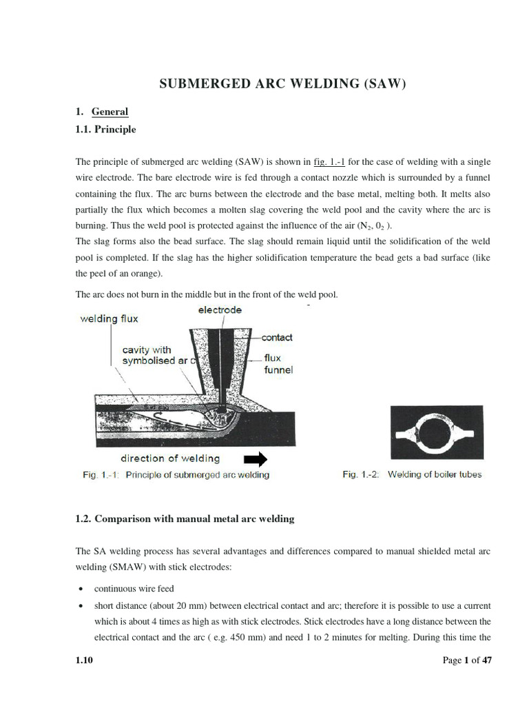 Submerged Arc Welding Overview | PDF | Construction | Welding