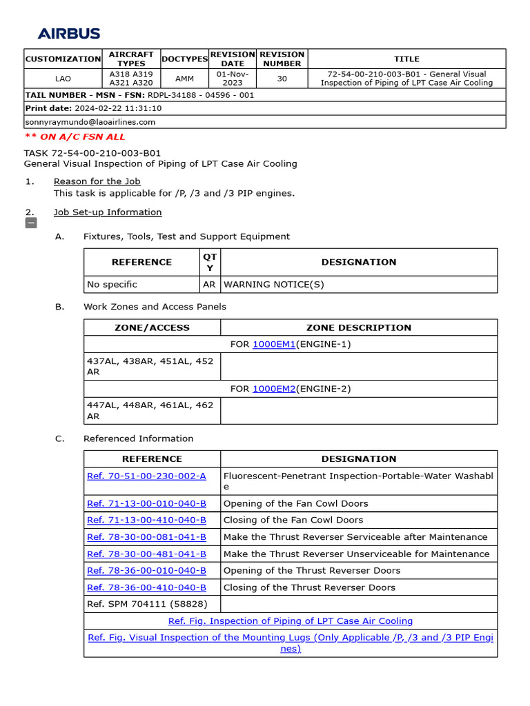 LPT Case Air Cooling Inspection Guide | PDF | Vehicles | Transport