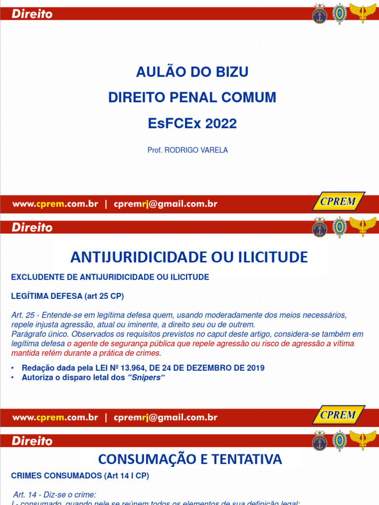 Aulão - Direito Penal Comum 2022 | PDF | Roubo | Roubo