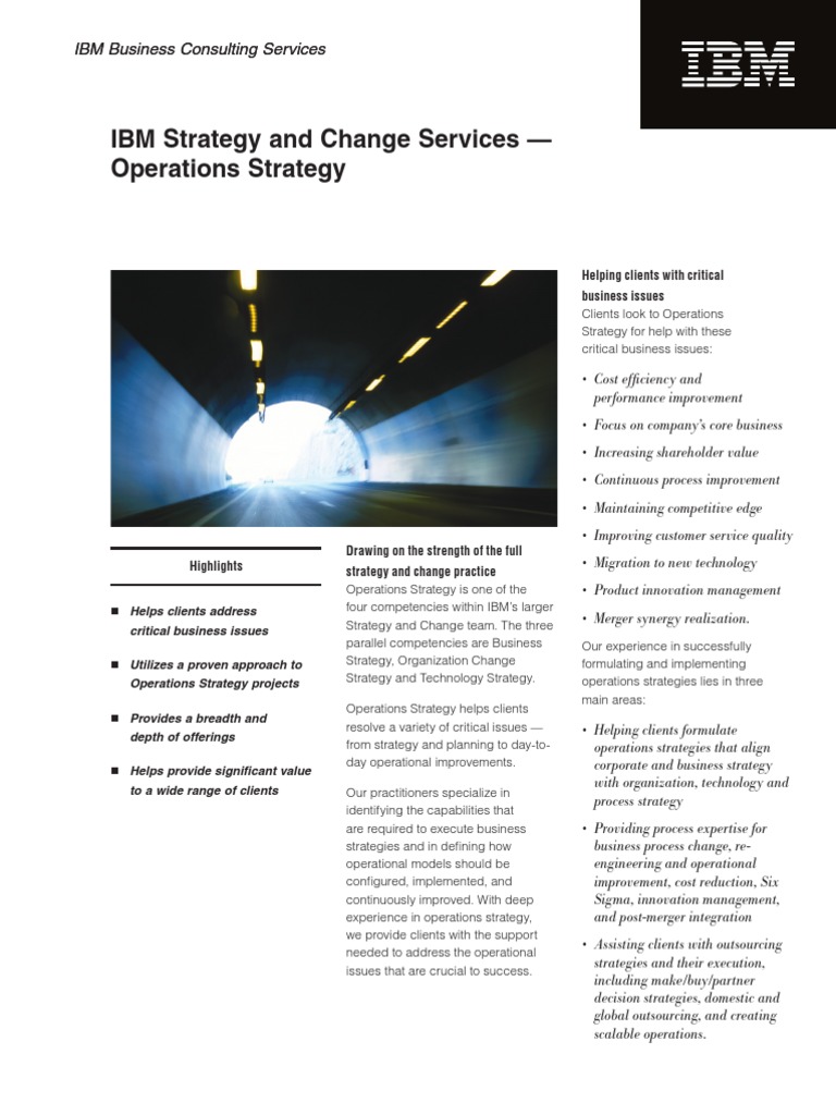 Ibm Operations Strategy | PDF | Strategic Management | Business Process