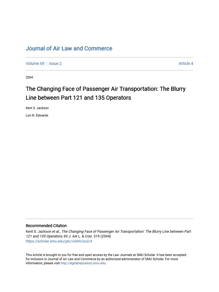 The Changing Face of Passenger Air Transportation - The Blurry Line ...
