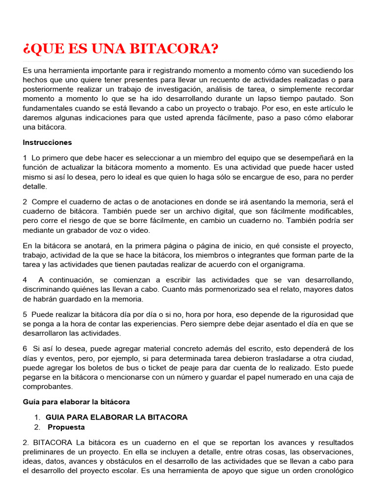 Que Es Una Bitacora | PDF | Blog