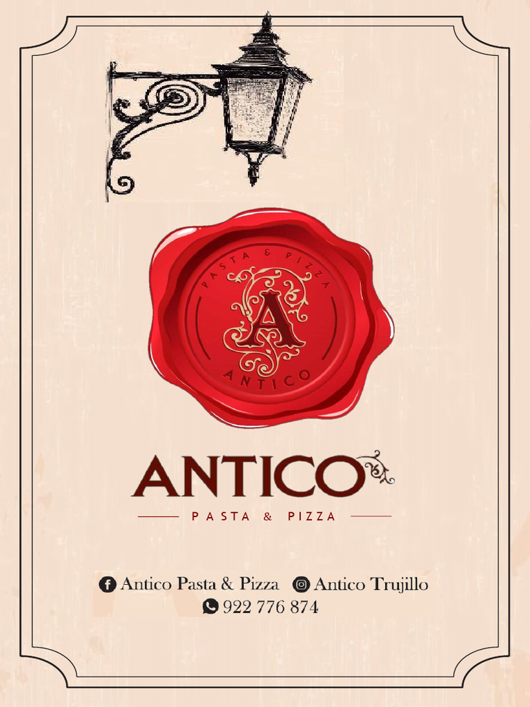 Carta Virtual Antico Pasta & Pizza - Abril 2023 | PDF | Pizza | Alimentos