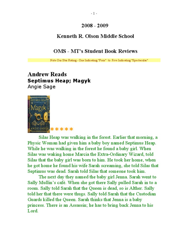 Septimus Heap Book One Magyk | PDF | Jenna Heap | Septimus Heap (Character)