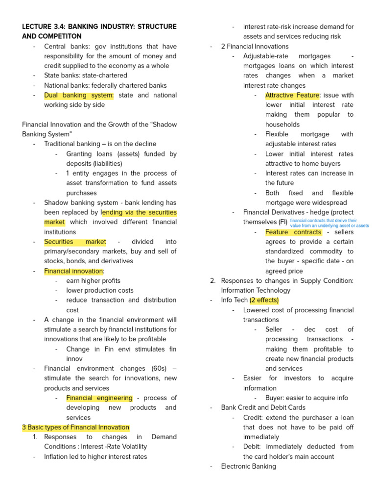 121 - Notes Q3 | PDF | Interest | Banks