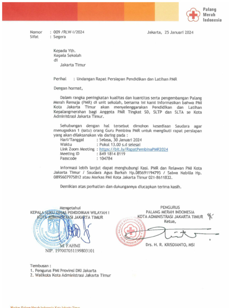 Undangan Rapat Pembina PMR | PDF