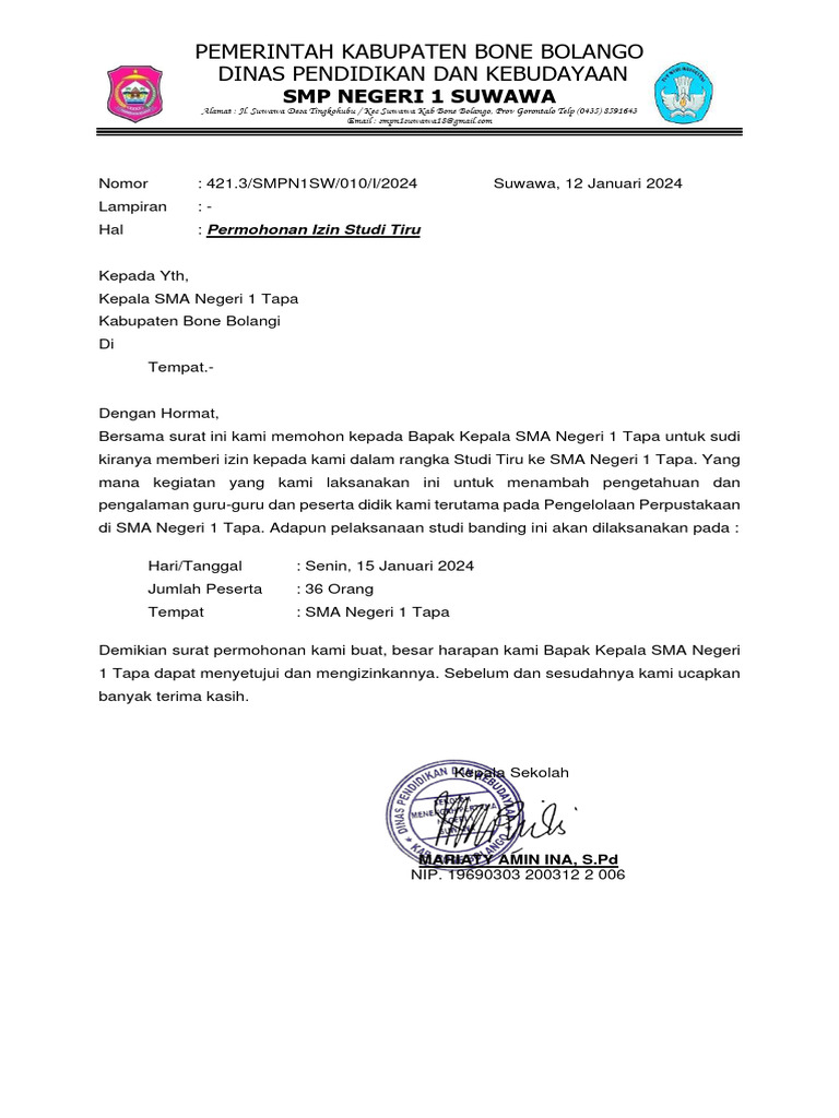 Surat Permohonan Studi Tiru | PDF | Kesehatan Holistik