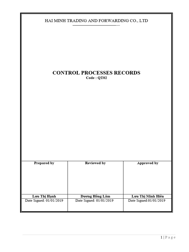 QT02 - Control Processes Records | PDF | Records Management | Computing