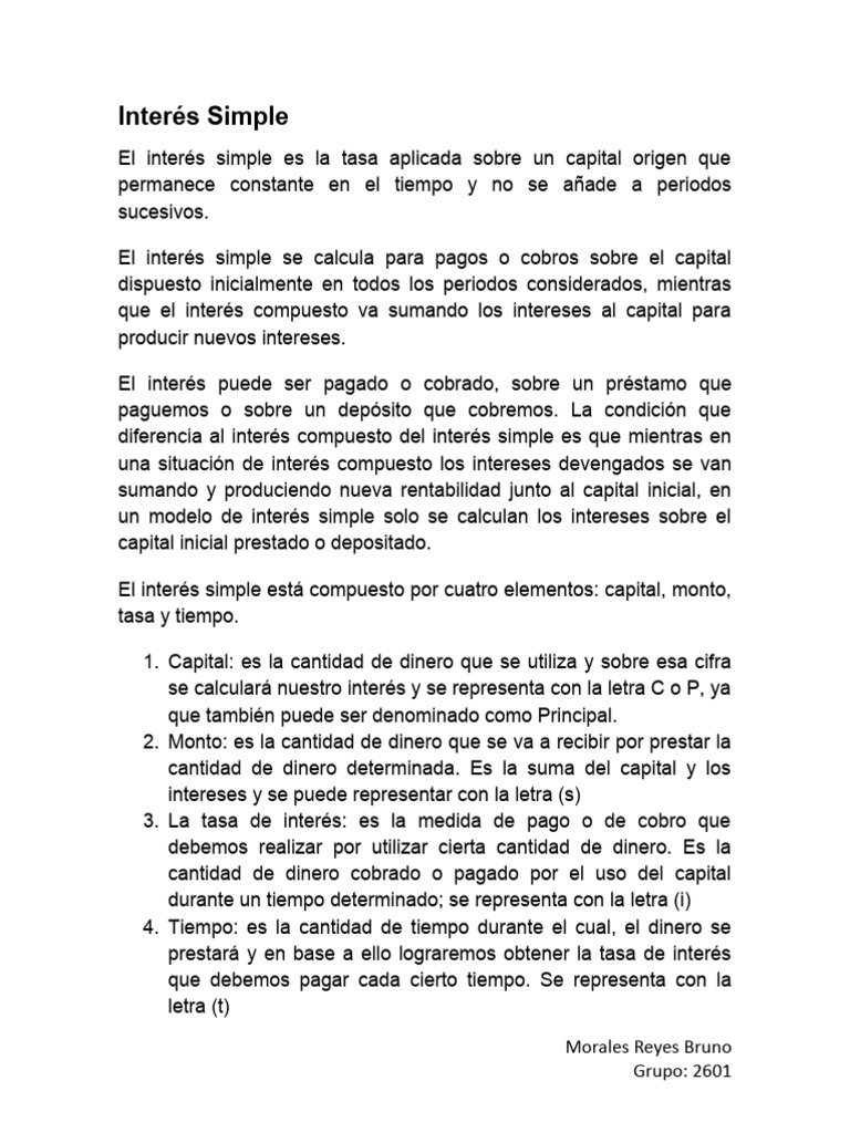 Interés Simple | PDF | Interés | Interés compuesto