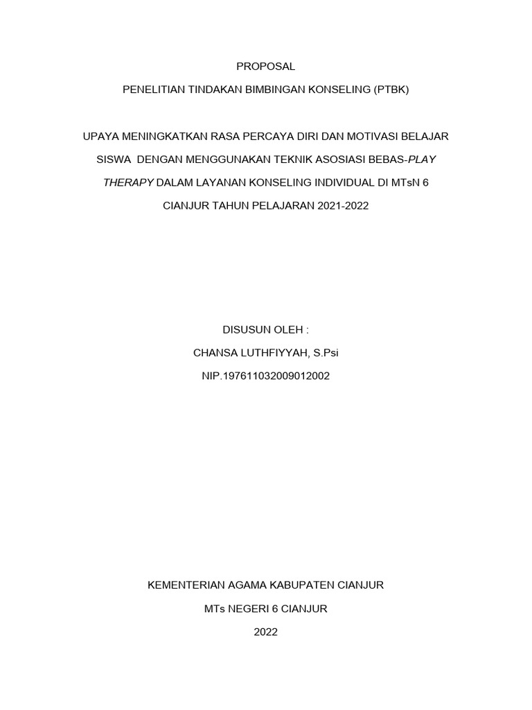 Proposal PTBK | PDF | Karier & Perkembangan