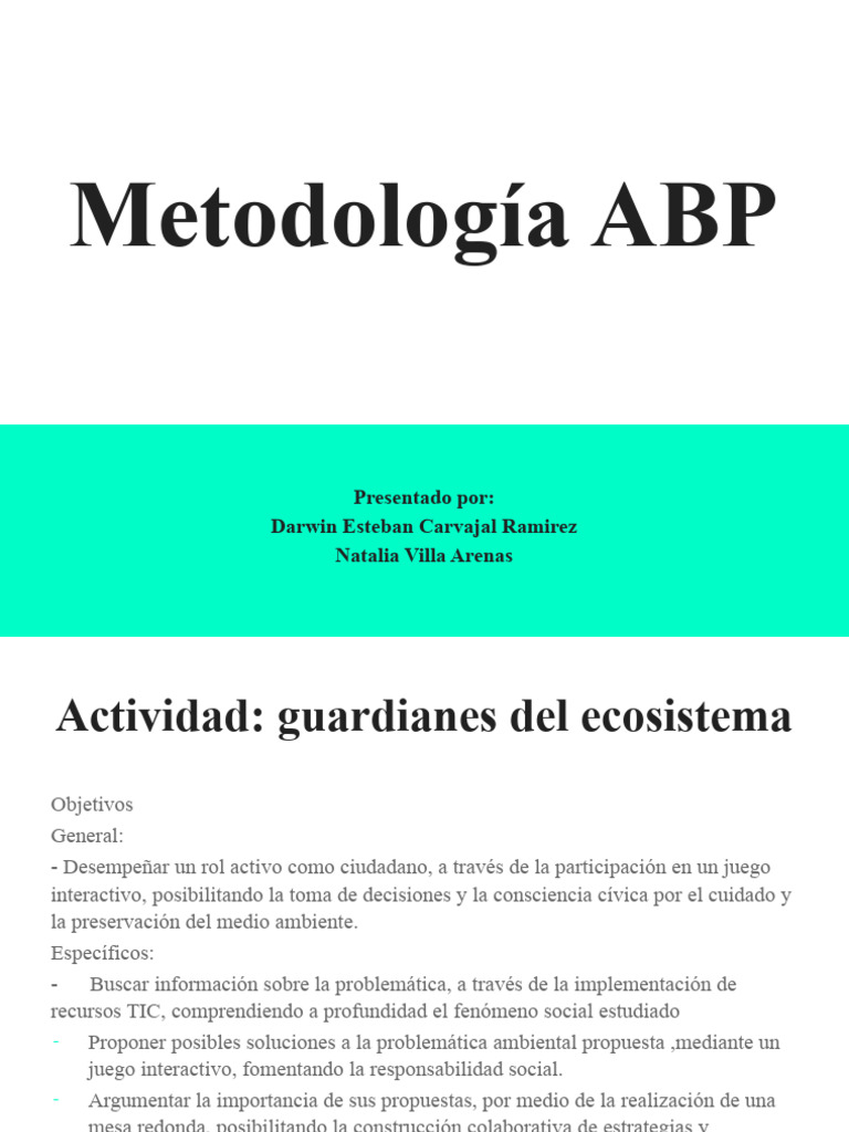 Metodología ABP | PDF | Entorno natural | Aprendizaje