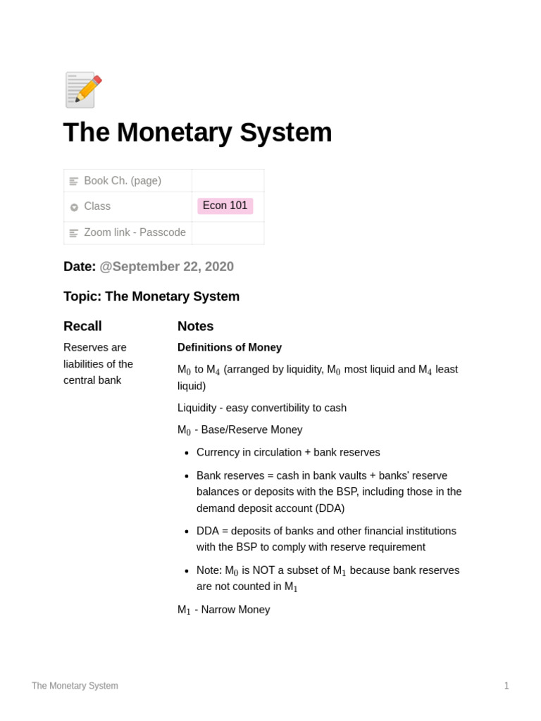 Understanding the Monetary System | PDF | Money | Money Supply