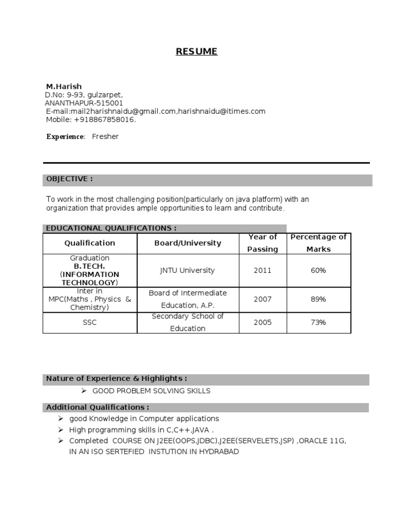 Harish Resume | PDF