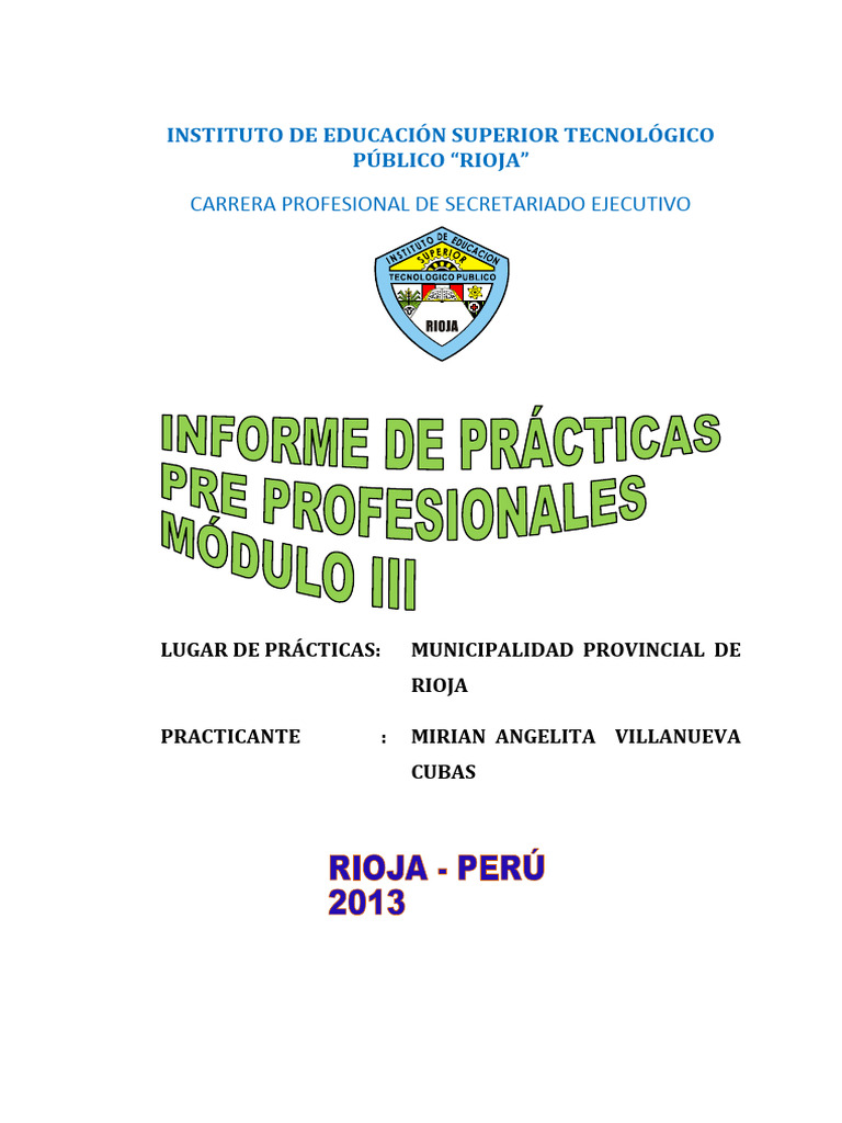 Informe de Practicas Módulo III 2013 | PDF | Enseñando | Gobierno local
