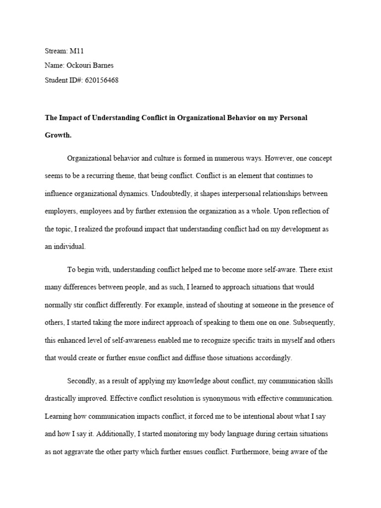 OB Individual Reflection Assignment (620156468) | PDF | Communication | Self Awareness