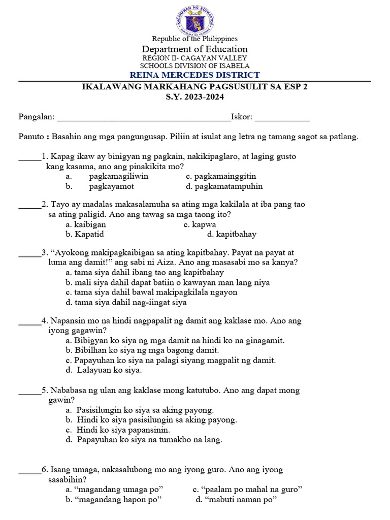 Esp2 q2 PT Final | PDF