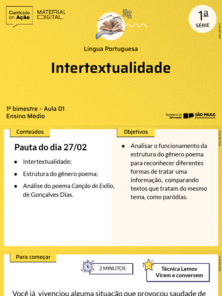 Aula 1 - Intertextualidade | PDF